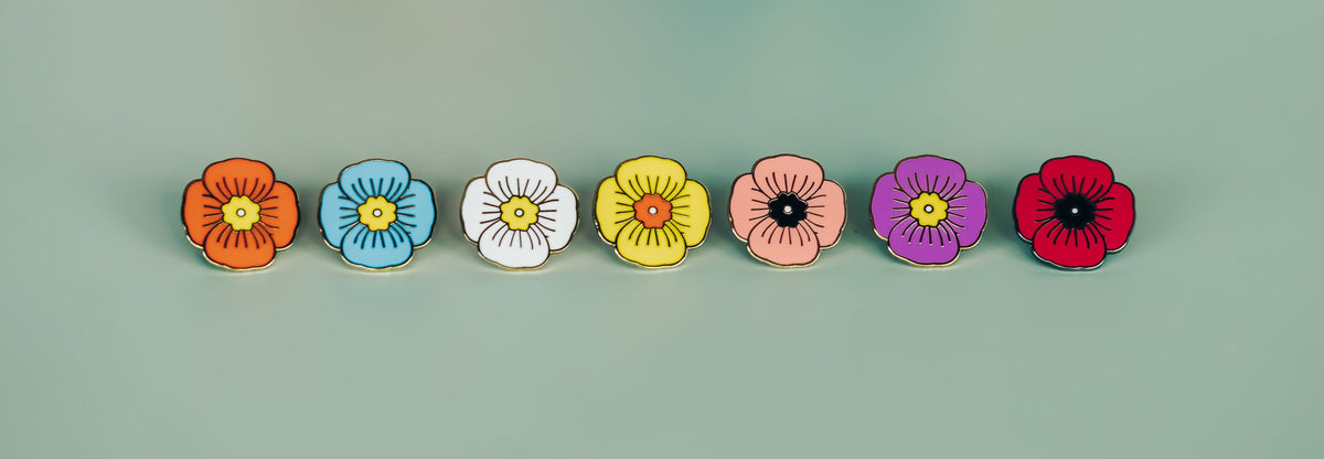 Poppy Enamel Pin Collection – 7 Symbolic Colors | Dream Maker Pins