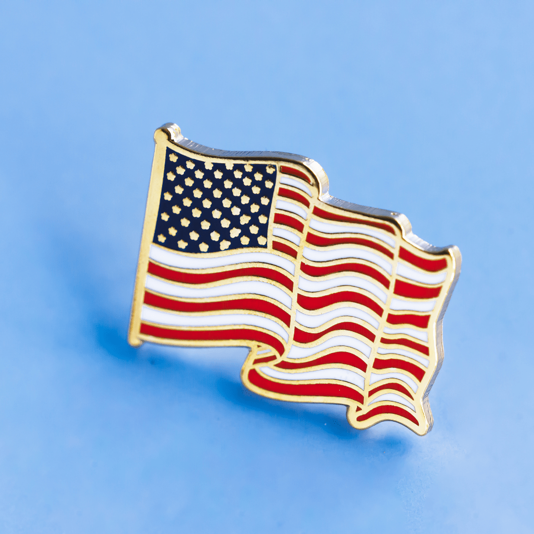 Red, White & Blue American Flag Enamel Pin