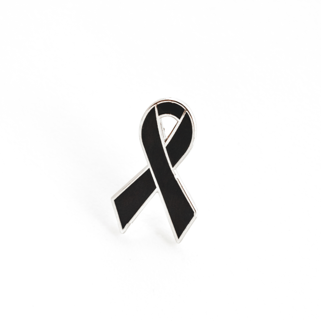 Black Ribbon Enamel Pin for Awareness - Support a Cause | Dream Maker Pins