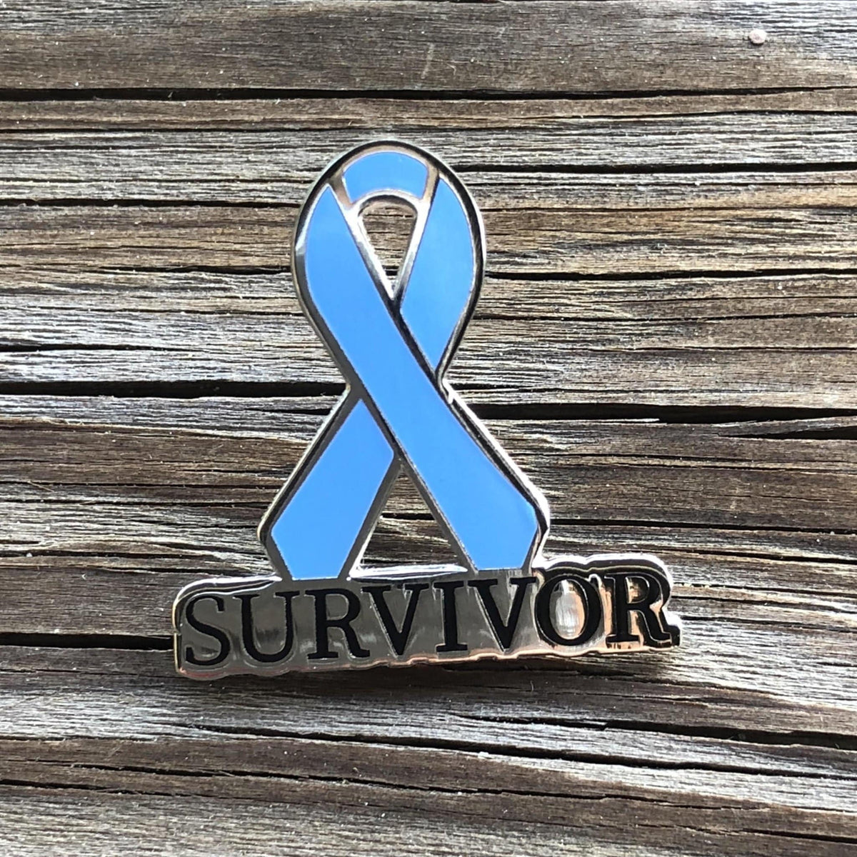 Light Blue Survivor Ribbon Lapel Pin: A Symbol of Courage and Strength ...