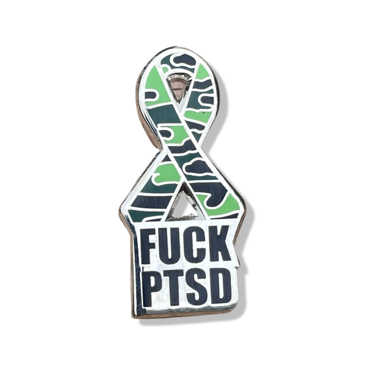 Military PTSD Pin – Awareness Ribbon Enamel Lapel Pin with Rubber Pinback