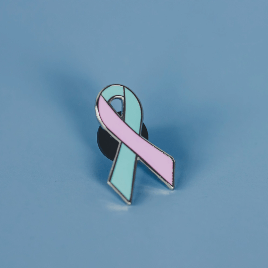 Awareness Ribbon Pin – Pink Blue Enamel Lapel Pin for Infant Loss ...