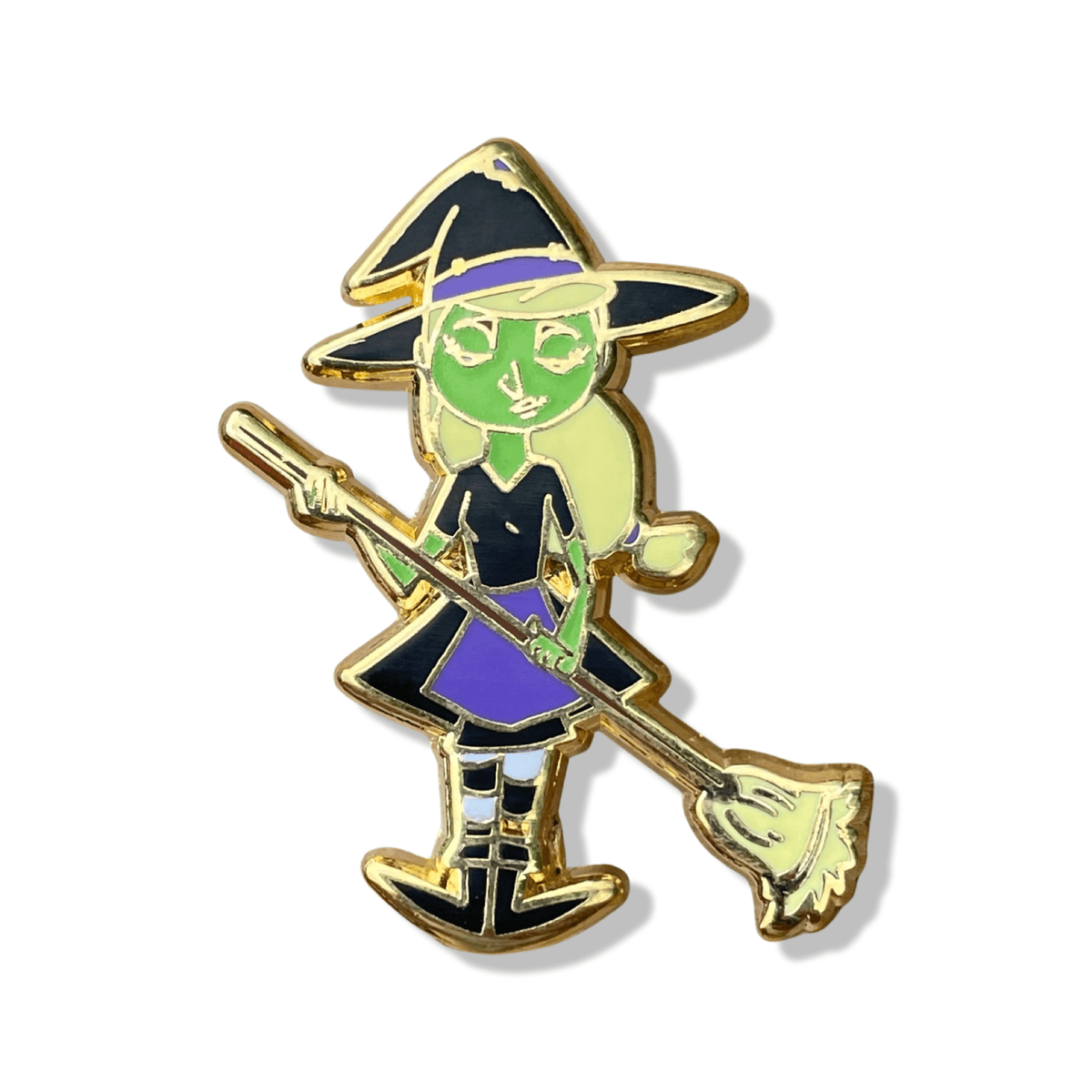 Purple Witch Enamel Pin – Hard Enamel Double Post Pin, Durable Spooky ...