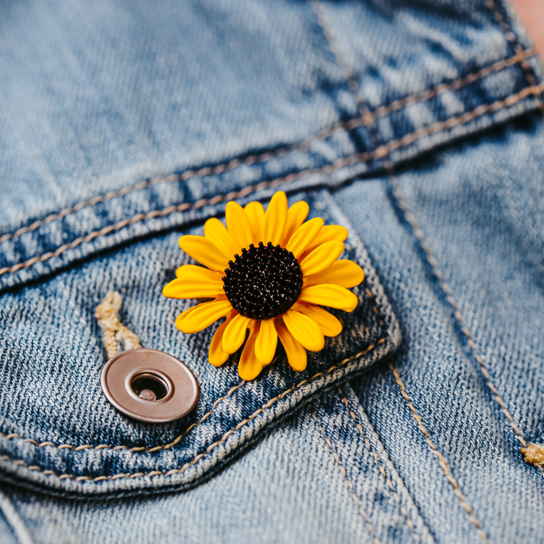 Sunflower Enamel Pin – Realistic Yellow Flower Lapel Pin for Jackets ...