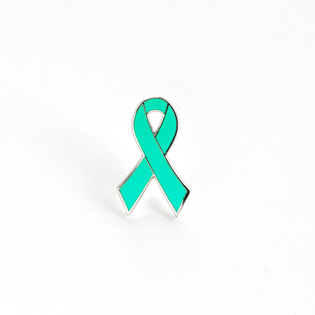Teal Blue Awareness Ribbon Enamel Pin – Support for Ovarian Cancer ...