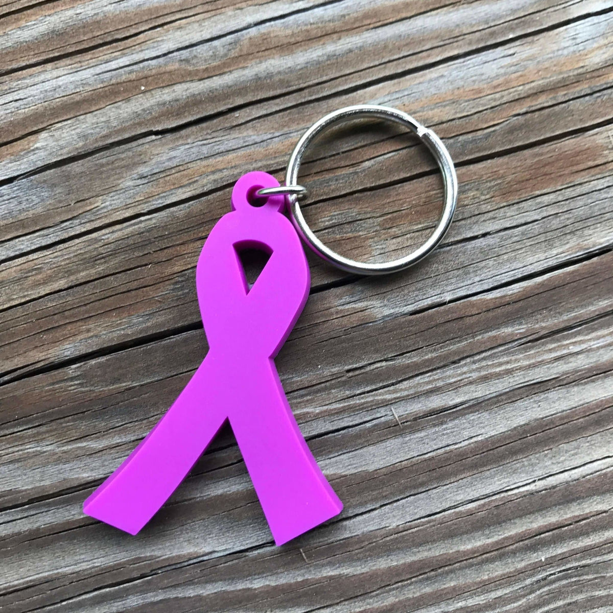 Purple Awareness Ribbon Keychain – PVC Rubber Support Symbol | Dream ...