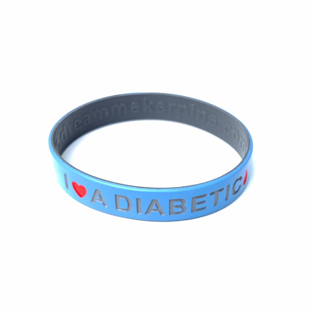 "I Love a Diabetic" Silicone Wristband with Drop of Blood | Dream Maker ...